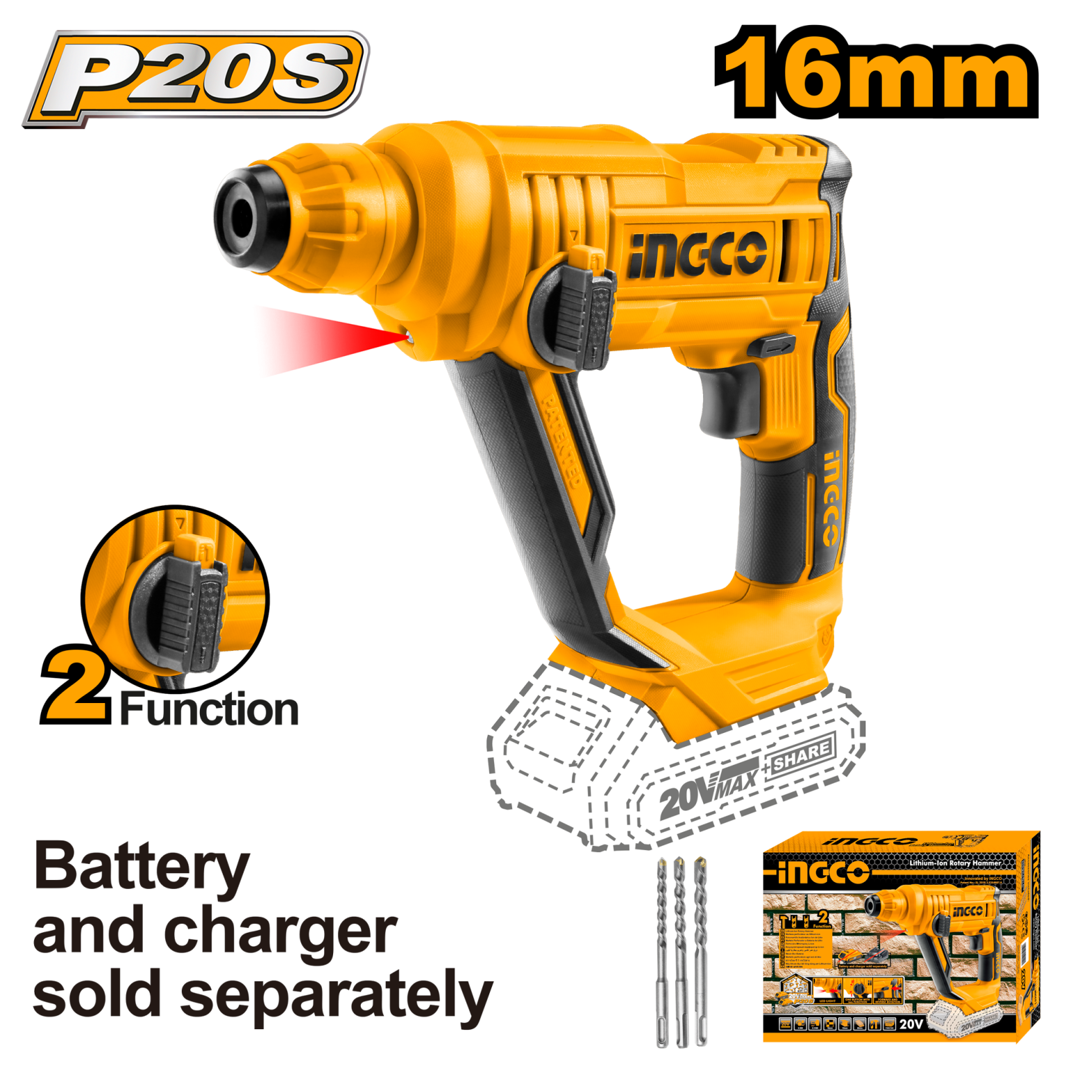 Lithium-Ion rotary hammer 20v CRHLI1601 – House Of Tools